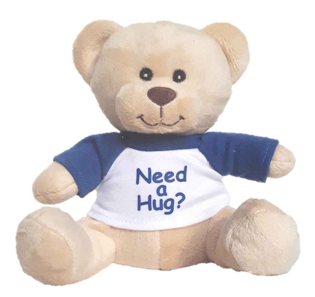 "Give a Little Hug" Comforting Plush Small Teddy Bear with Hug Message ...