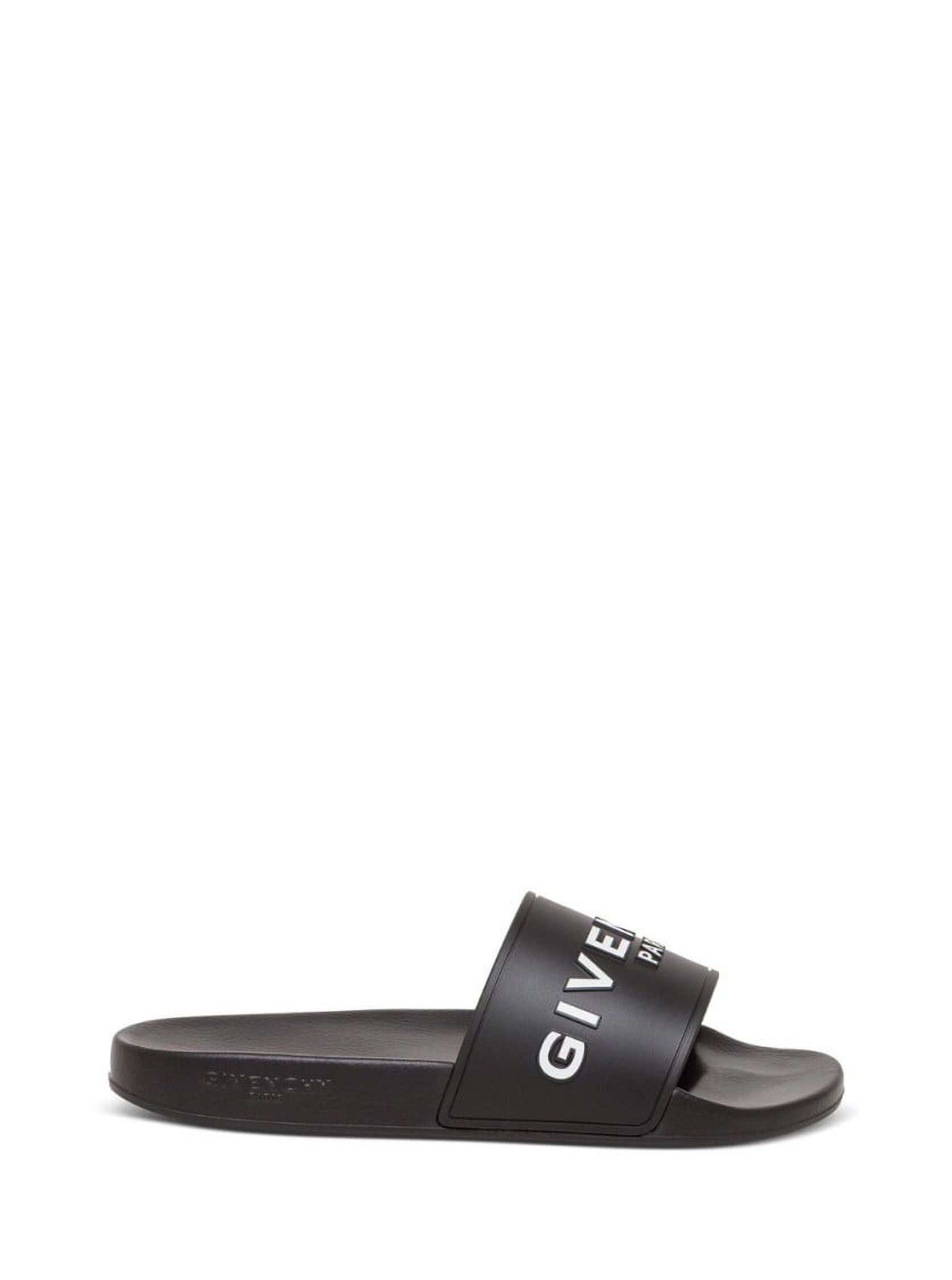 Givenchy Black Logo Flat Slide Sandals Black (Women's) - Walmart.com