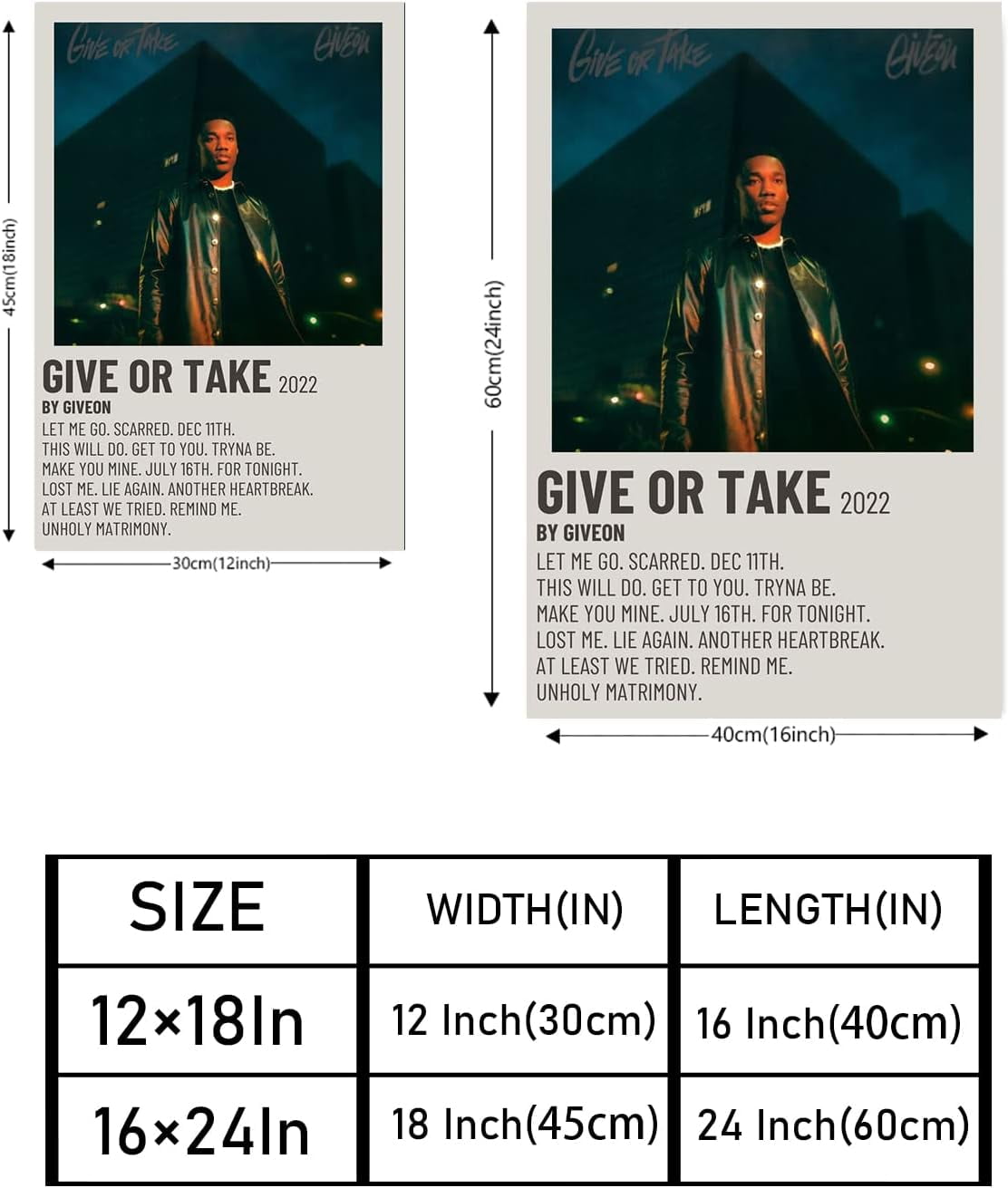Giveon Poster Give Or Take Album Cover Poster Music Posters Decorations ...