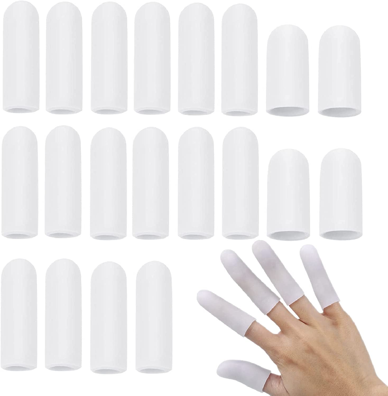 Gixusil 20 Pcs Gel Finger Cots Finger Protectors Silicone Finger Gloves ...