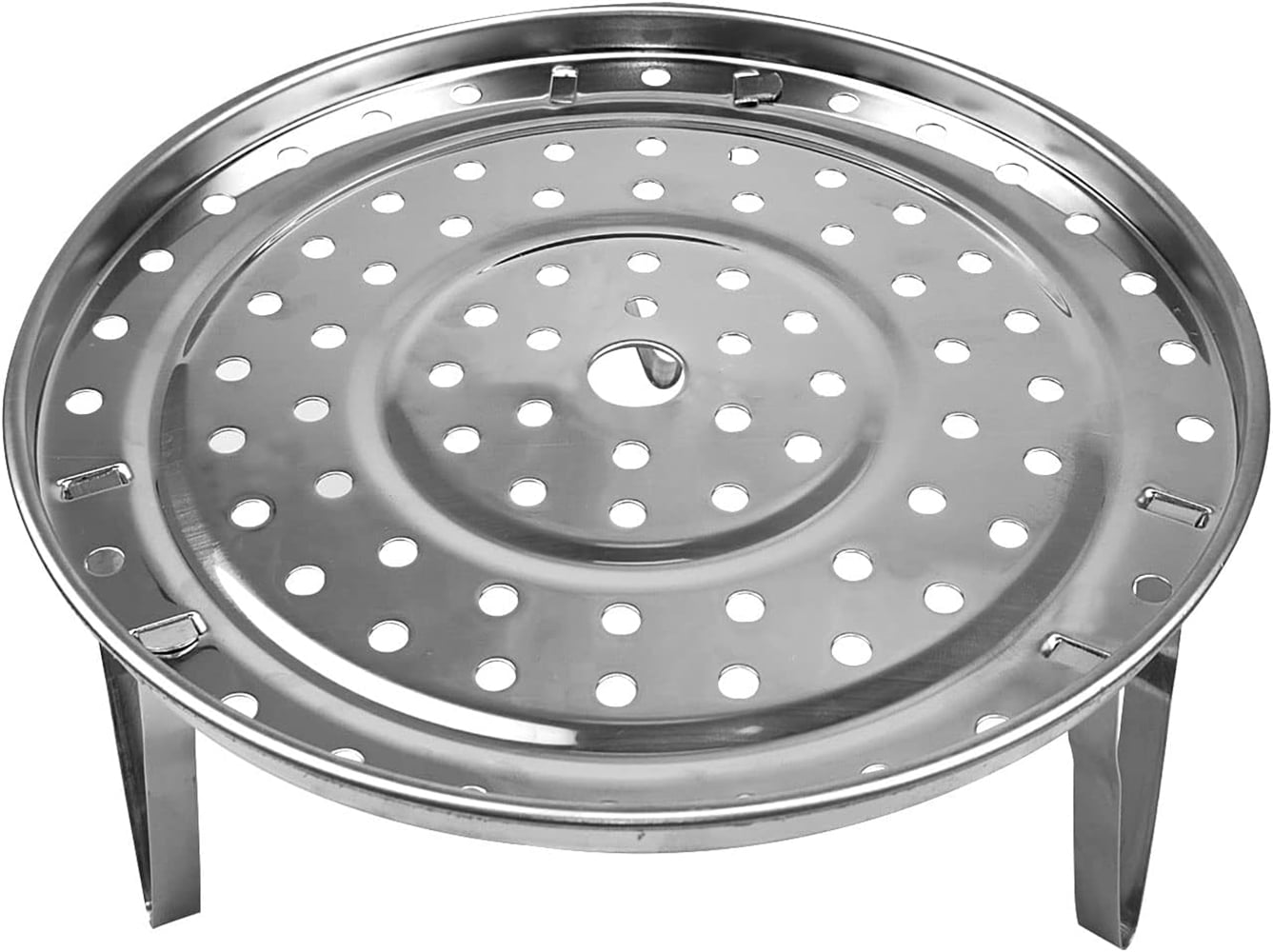Gixusil 7.9 inch Steamer Rack, Silver Steaming Rack Stand Stainless ...