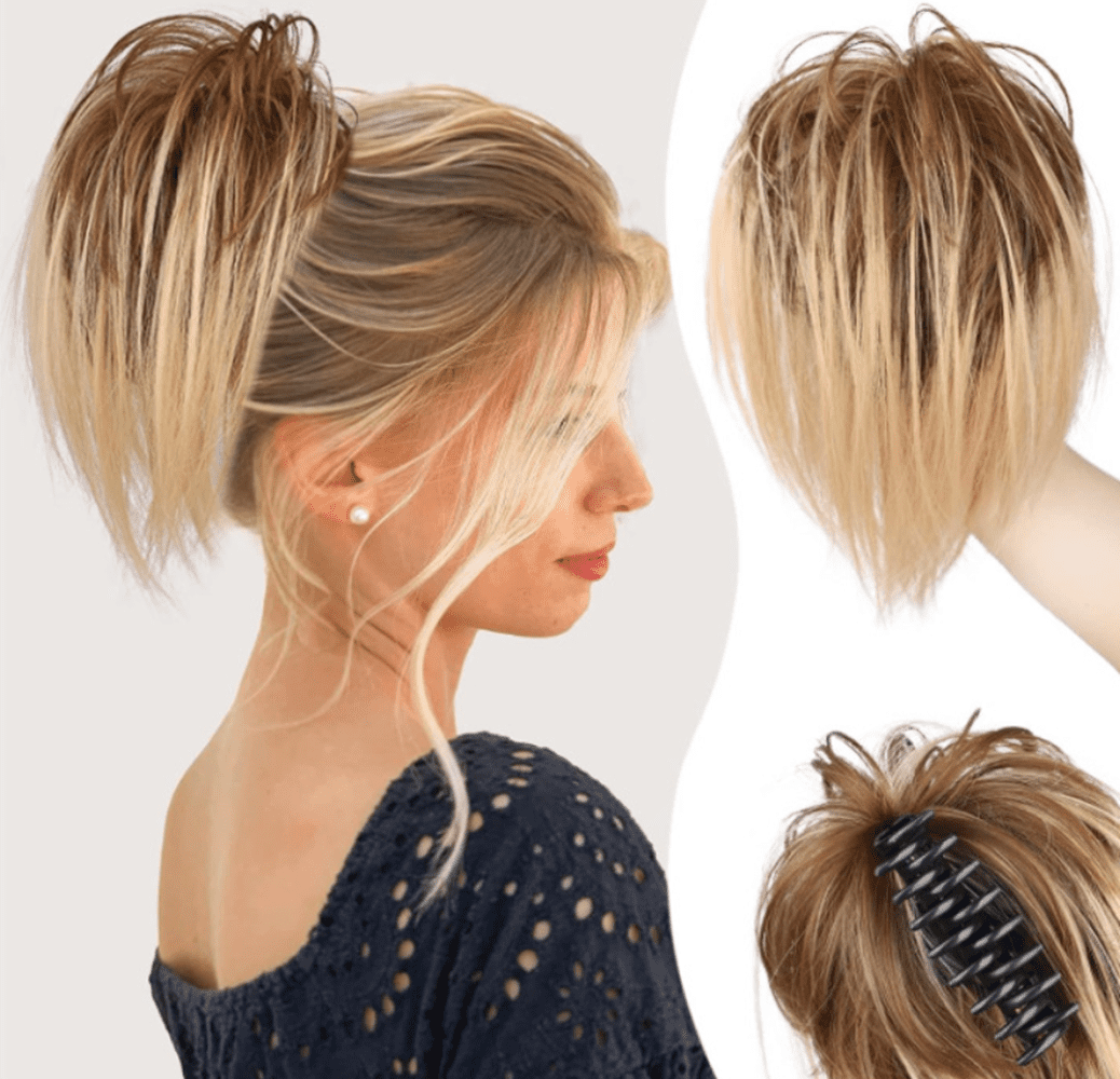 Gixusil Messy Hair Bun Tousled Updo Hair Scrunchies Extension With ...