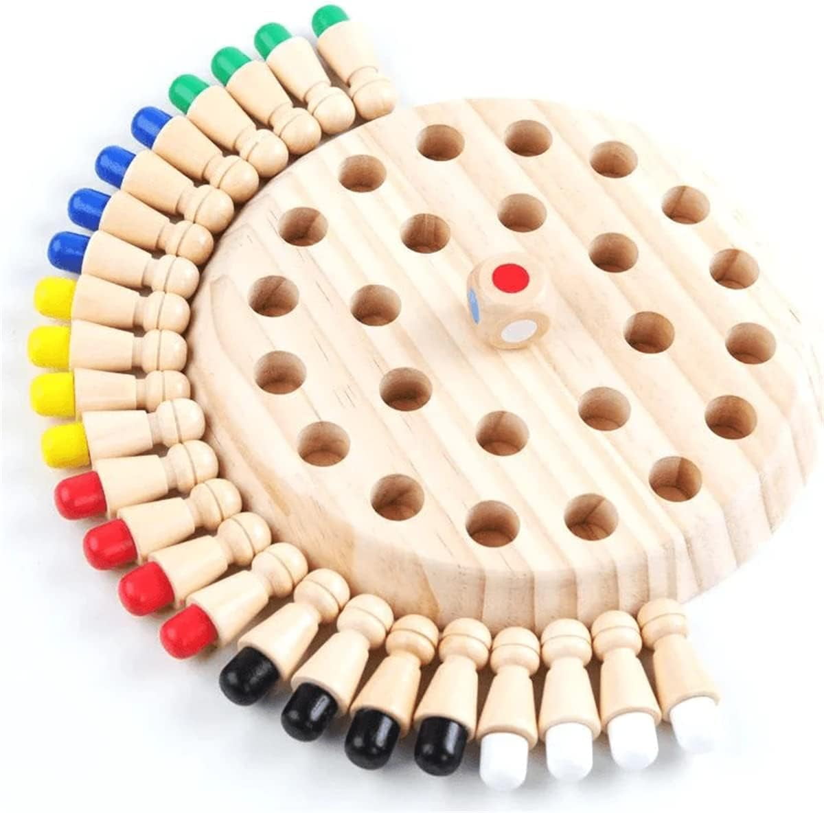 Gixusil Wooden Memory Chess, Color Memory Chess, Kids Wooden Memory ...