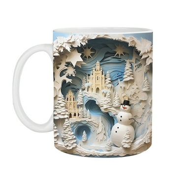 3D Christmas Ceramic Mug - Christmas Mug Santa Claus Mugs Snowman Mug ...