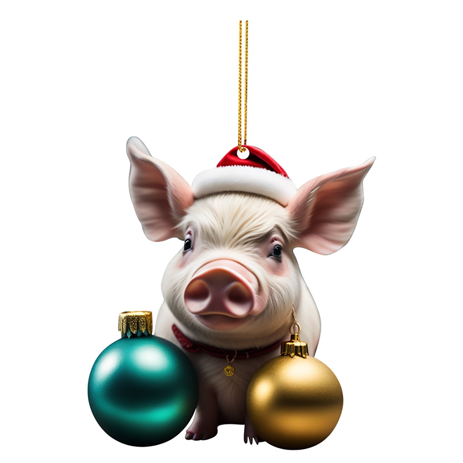 Giyblacko Christmas Ornament Pendant Christmas Hat Pig Decoration Cute ...