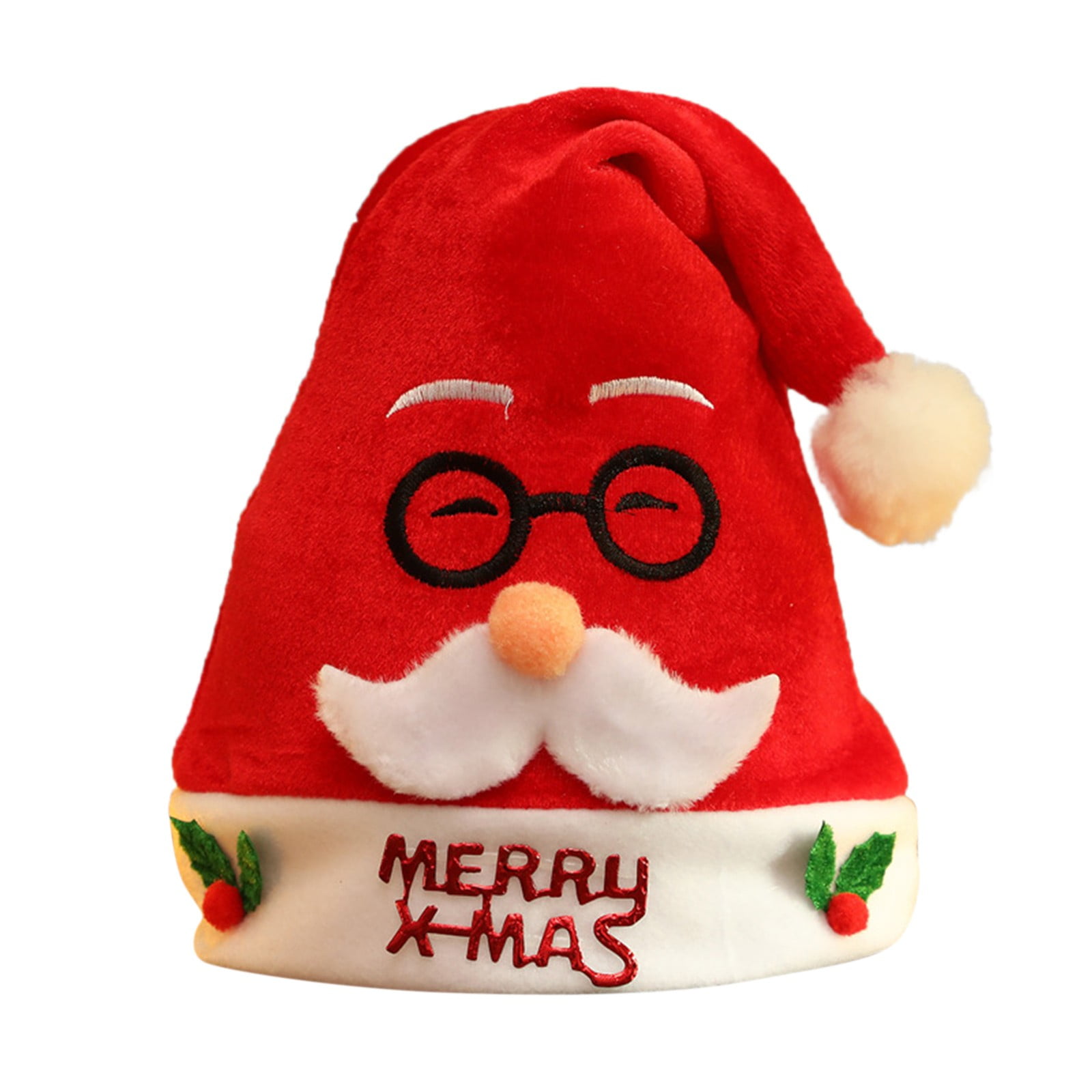 Giyblacko Christmas Party Supplies 1PC Christmas Printed Soft Santa Hat ...