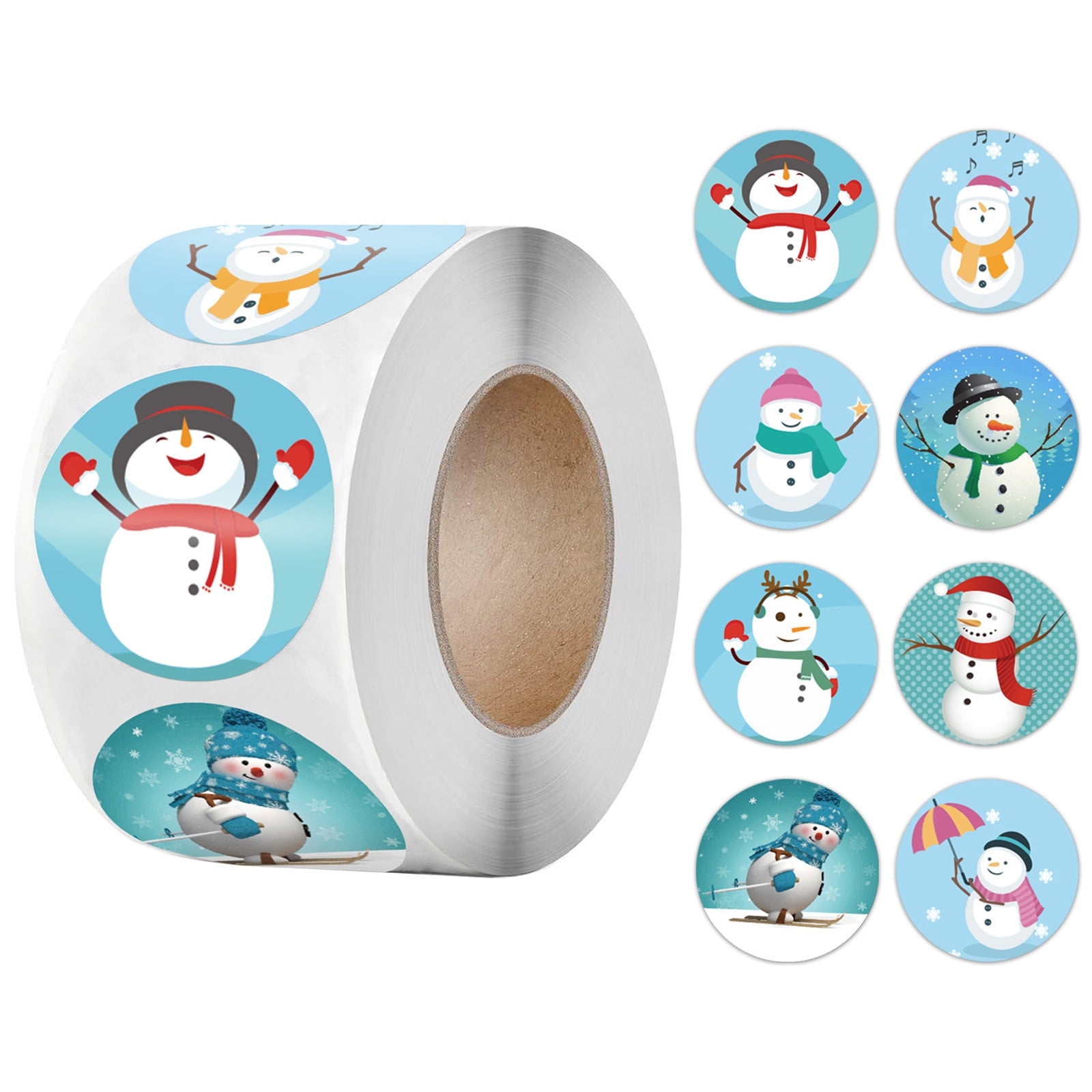 Giyblacko 500-Count Christmas Stickers Roll, Santa, Gingerbread, and ...