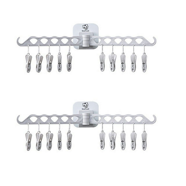 Giyblacko Clothing Hangers Dual Clothes Hanger Folding Hook Coat Rack ...