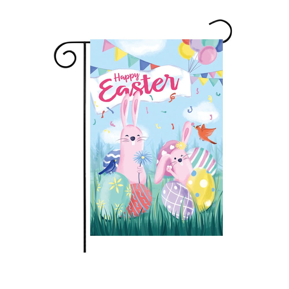 Giyblacko Easter Festival Flag and Banner Easter Garden Banner ...