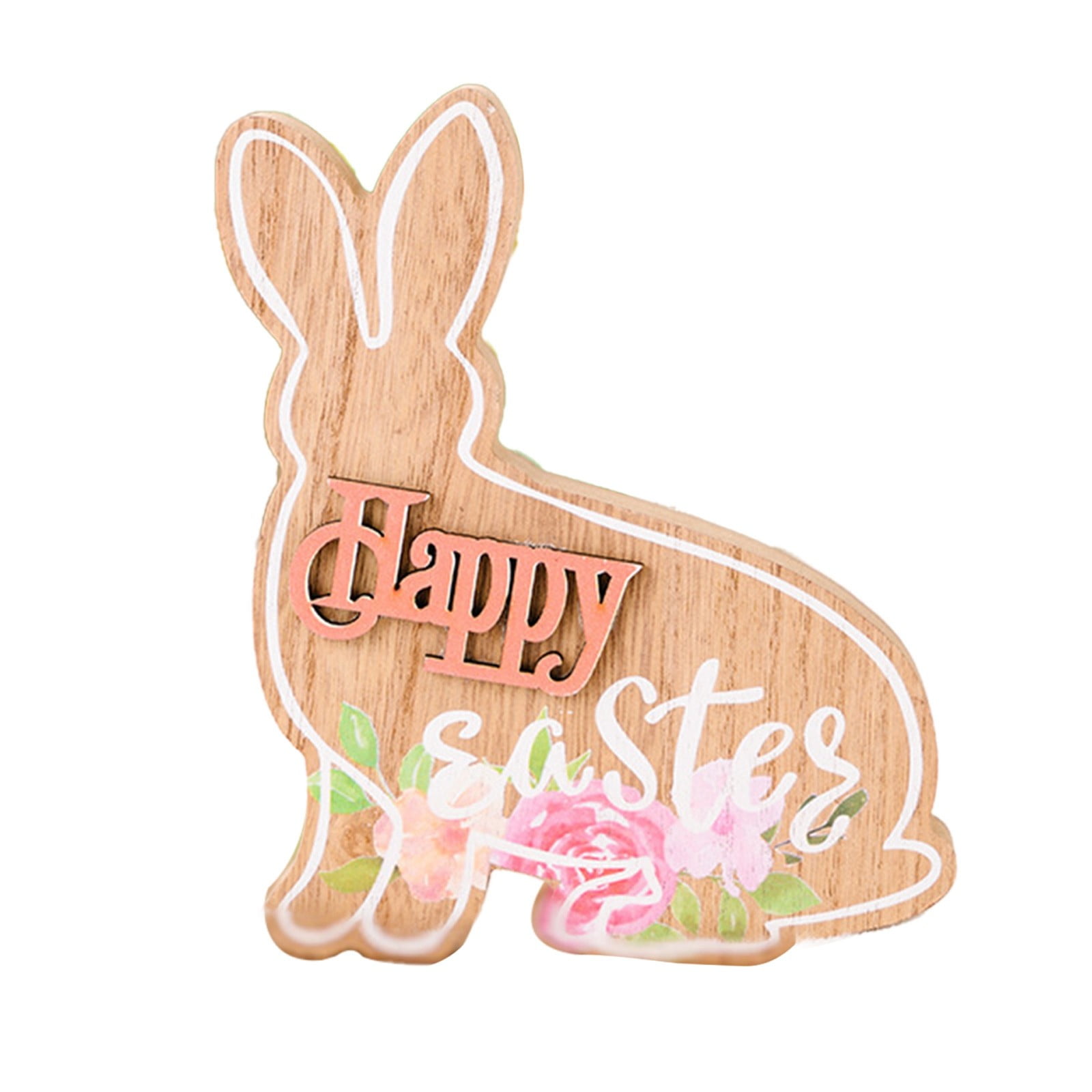 Giyblacko Easter Festival Tabletop Decoration Wooden Easter Bunny Table ...