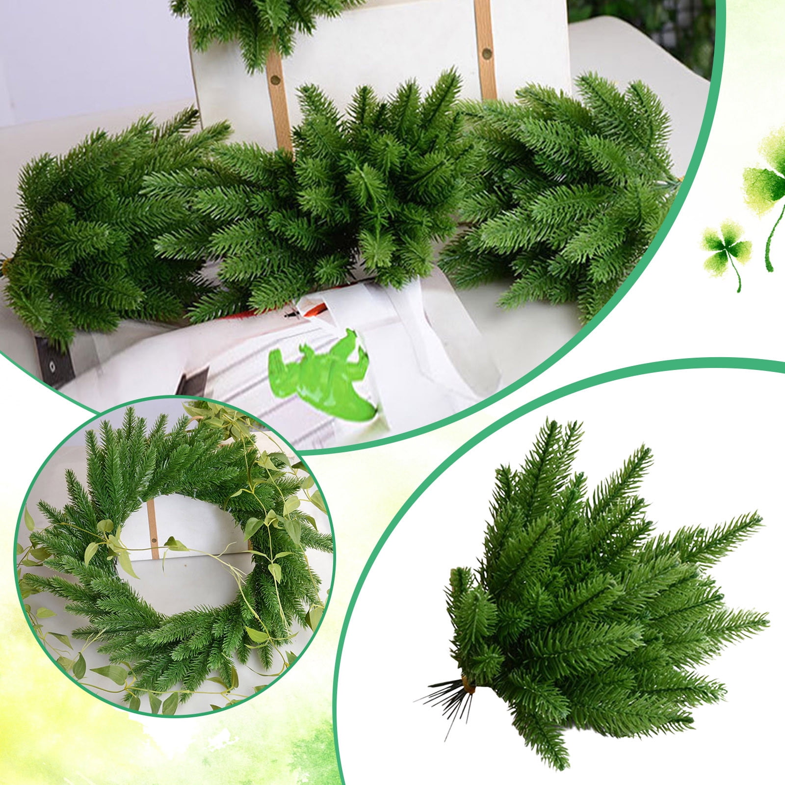 Giyblacko Event & Party25pcs Artificial Greenery Needle Garland Picks ...