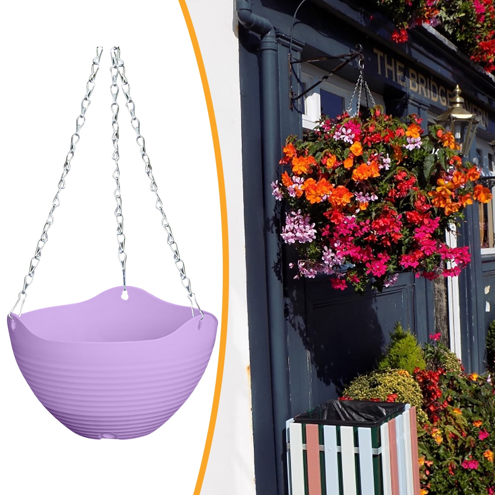 Giyblacko Flower PotsColorful Hanging Plastic Flower Pots Garden ...