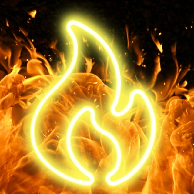 Giyblacko Night LightsFlame Neon Sign For Bedroom Wall Decor USB Or ...