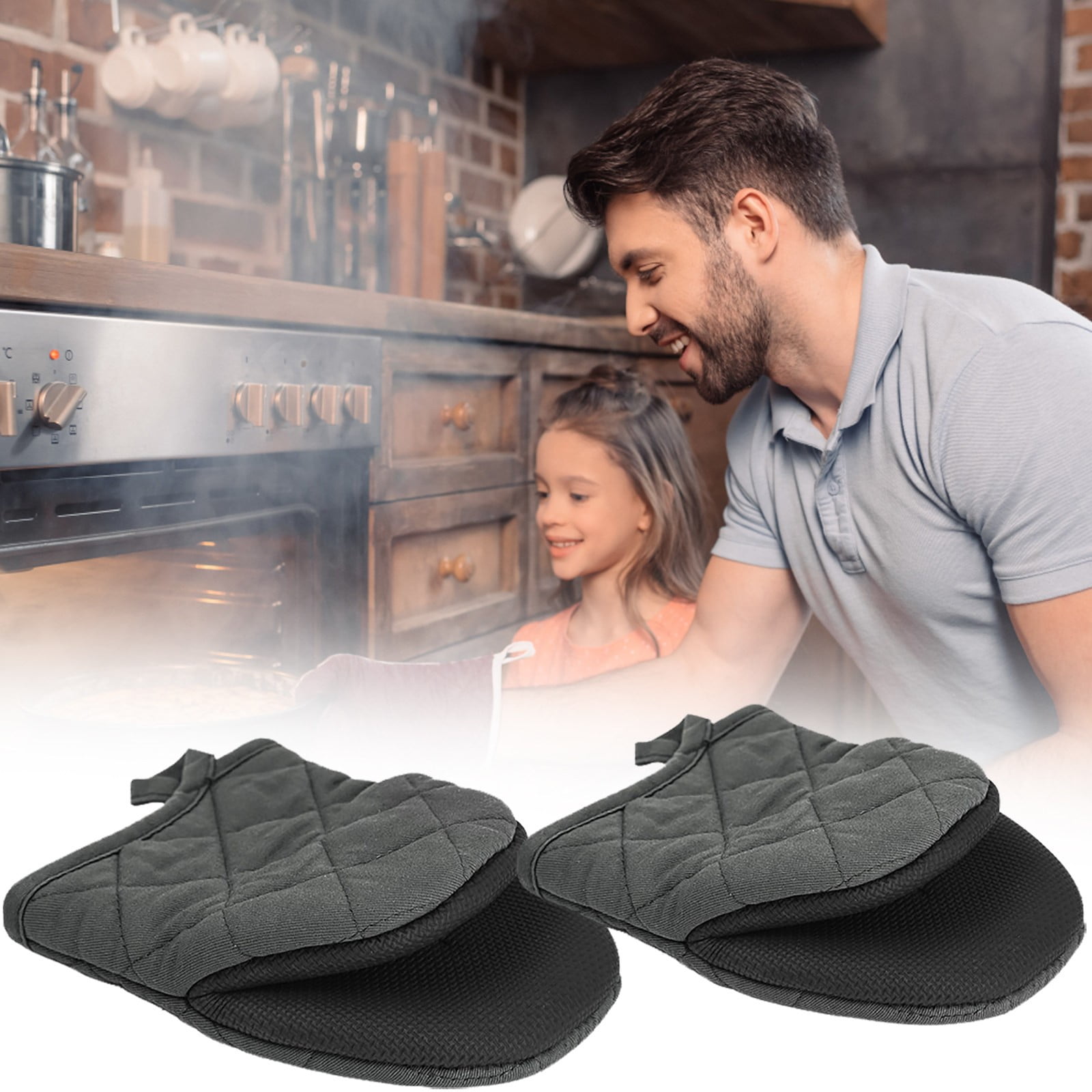 Giyblacko Oven Microwave Mini Insulated Gloves For Cooking A Pair Of ...