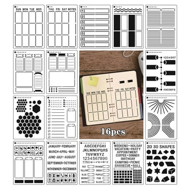 Mr. Pen- 12 Pack Journaling Stencil, 4x7 Inch, Bullet Journaling ...