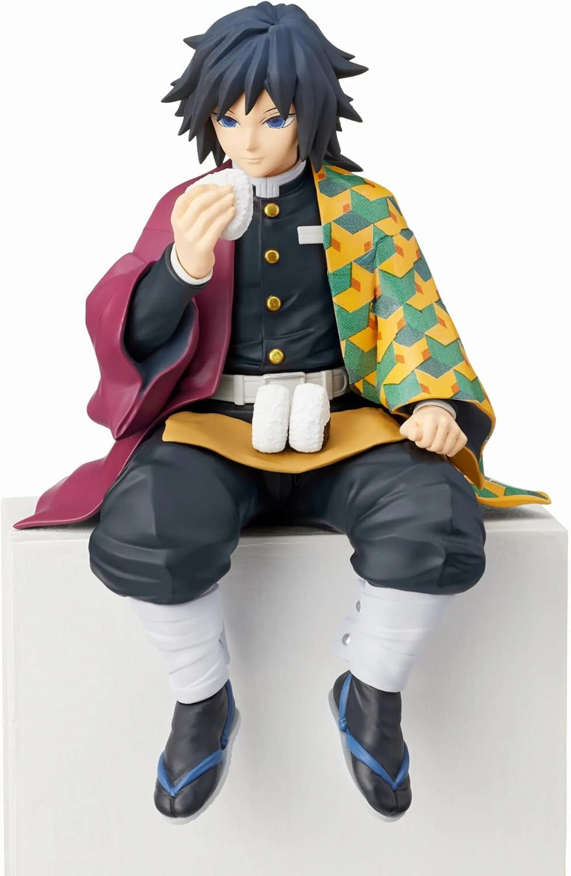 Giyu Figure Anime Devil Slayer Eating Rice Balls Sitting Pose Action ...