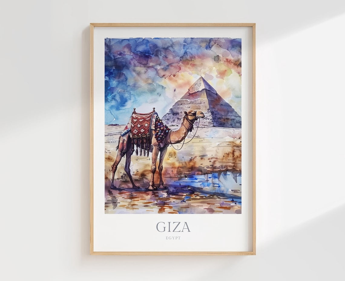 Giza Egypt Wall Decor Poster Pyramid Poster, Unframed Size 24x36 ...