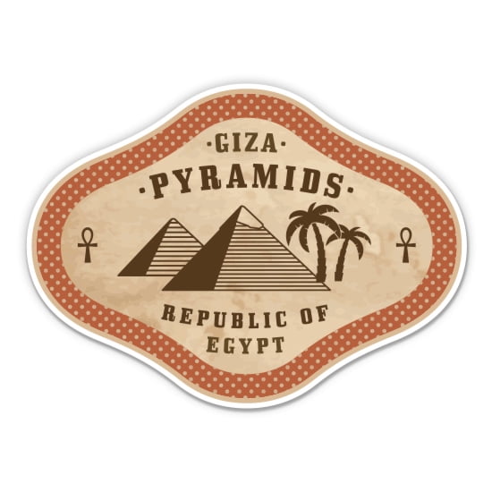 Giza Pyramids Egypt Travel - 8" Vinyl Sticker - For Car Laptop I-Pad ...