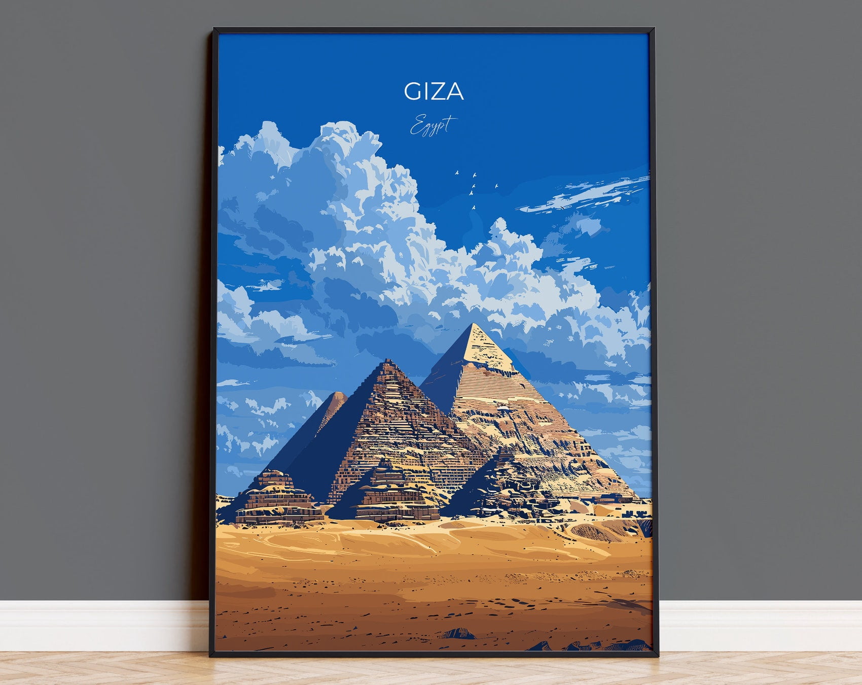 Giza Travel Poster, Travel Print of Giza, Egypt Art Lovers Gift, Giza ...