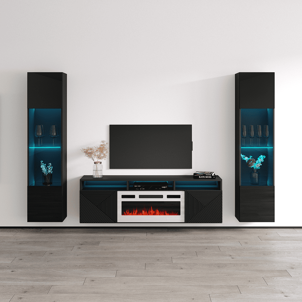 Giza WH-EF Floating Fireplace Entertainment Center - Walmart.com