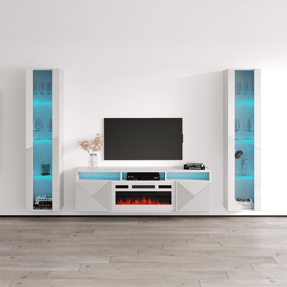 Giza WH-EF Floating Fireplace Entertainment Center - Walmart.com