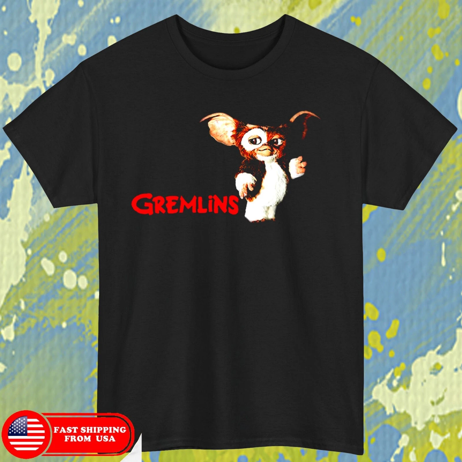 Gizmo Gremlin Movie Logo Black tshirt size L - Walmart.com