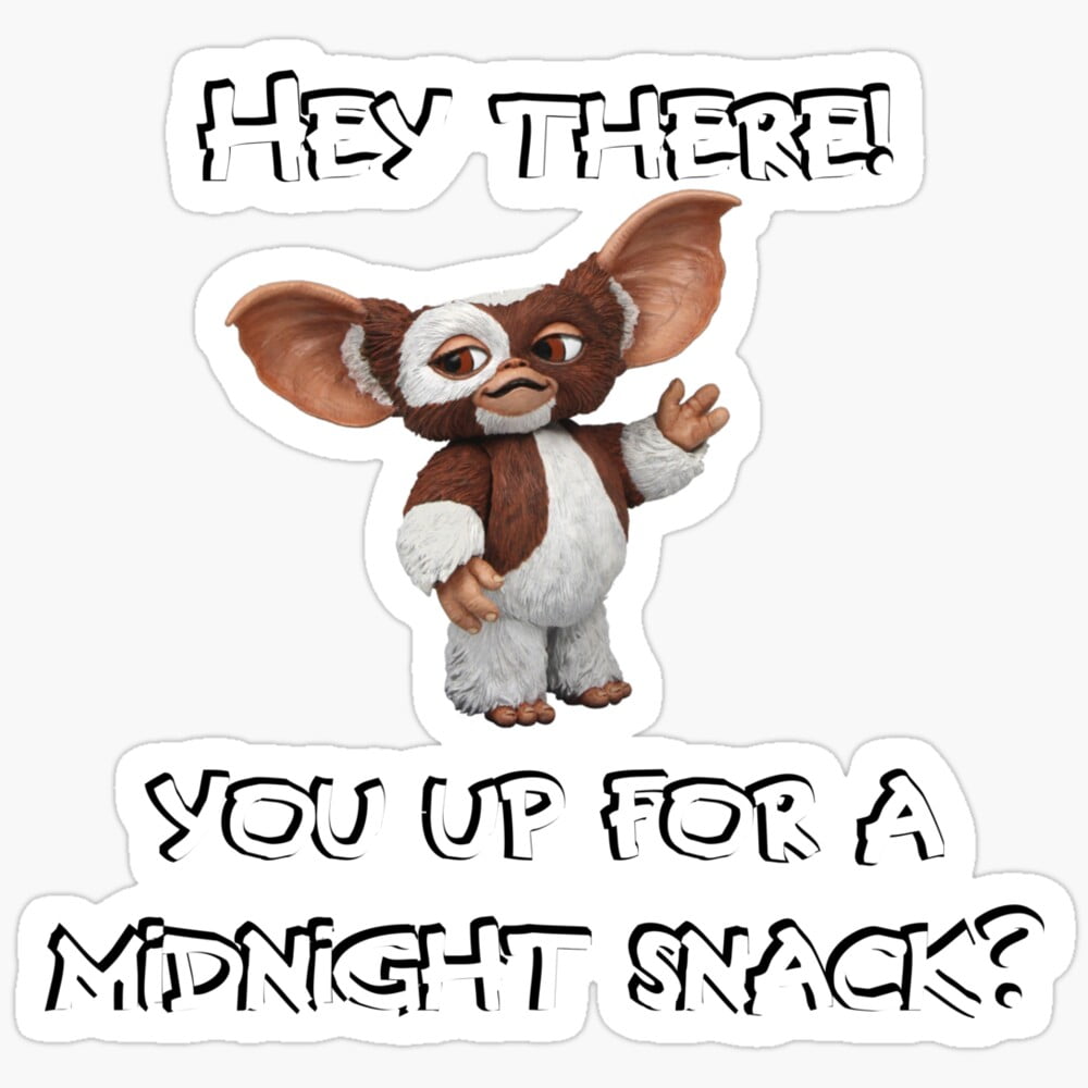 Gizmo...Up For A Midnight Snack? Sticker Phone Decal Water Bottle ...