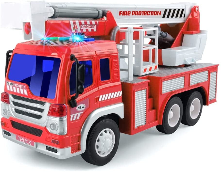 Gizmovine Fire Truck Toy Friction Power with Lights and Sounds ...