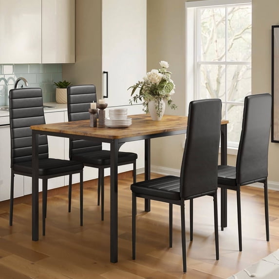 Gizoon Dining Table Set for 4, 5 Piece Kitchen Table Set with 4 ...