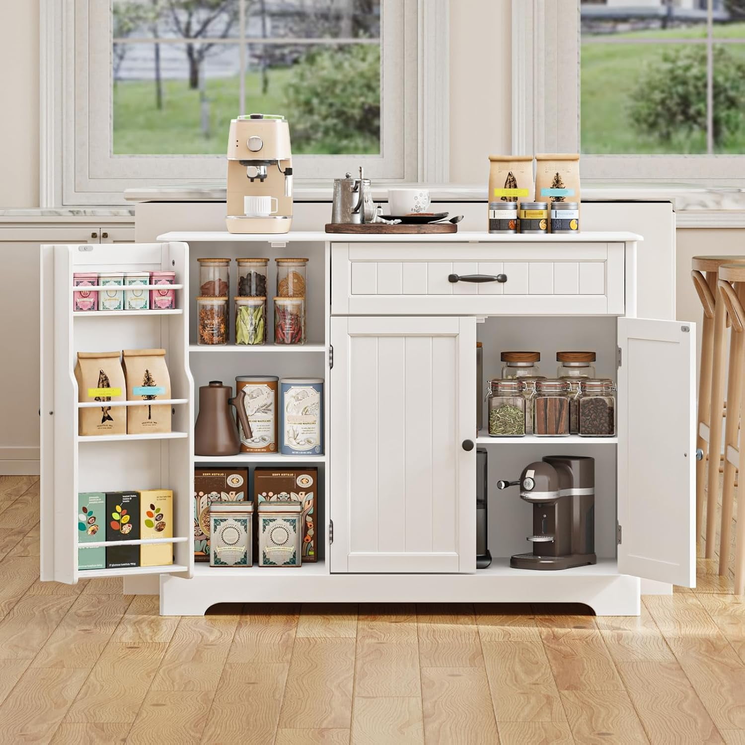Gizoon Kitchen Sideboard Buffet Cabinet with Storage Small Coffee Bar ...
