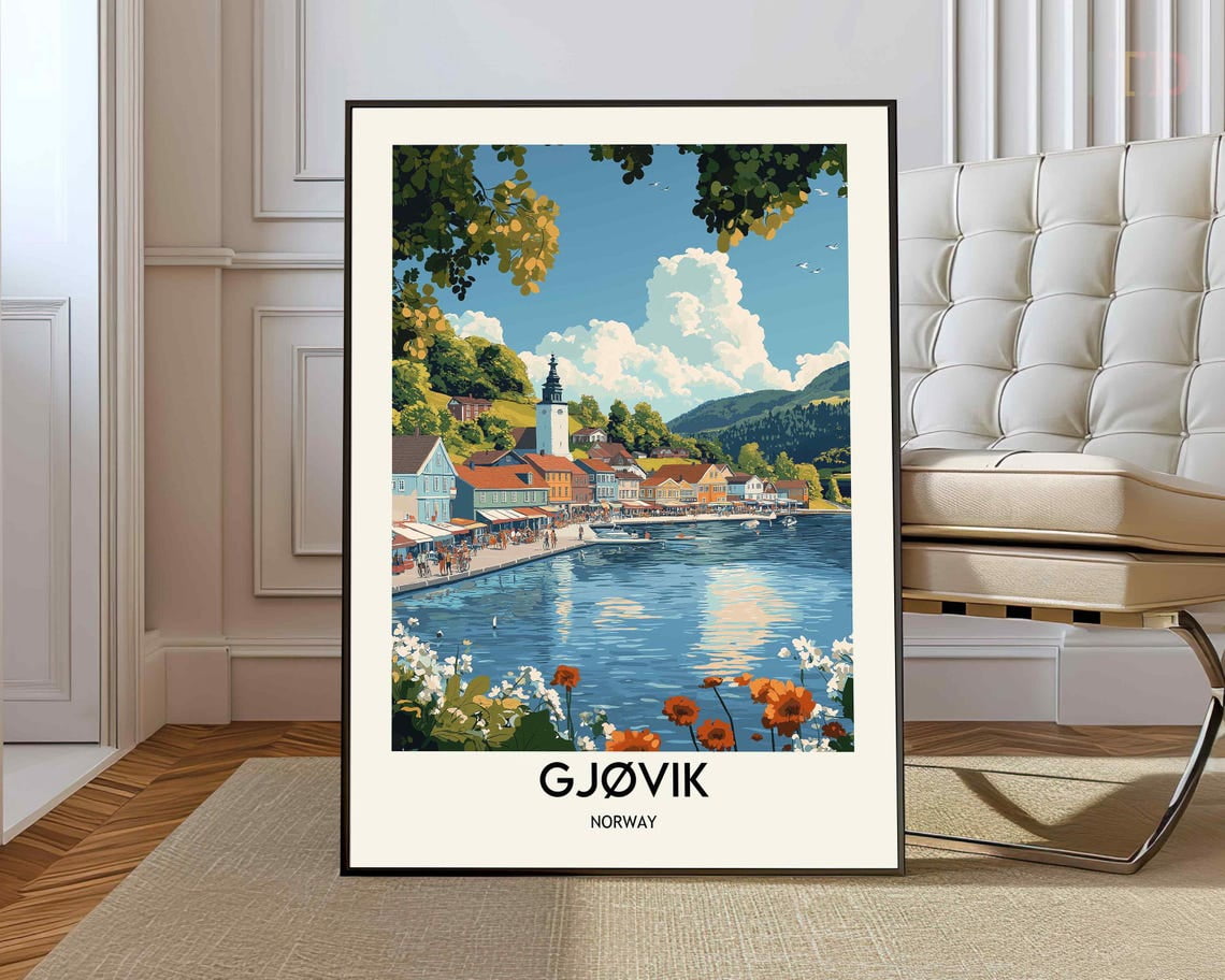 Gjøvik Poster, Gjøvikgjøvik Print, Gjøvik Photo, Gjøvik Poster Print, Gjøvik Travel Poster ...