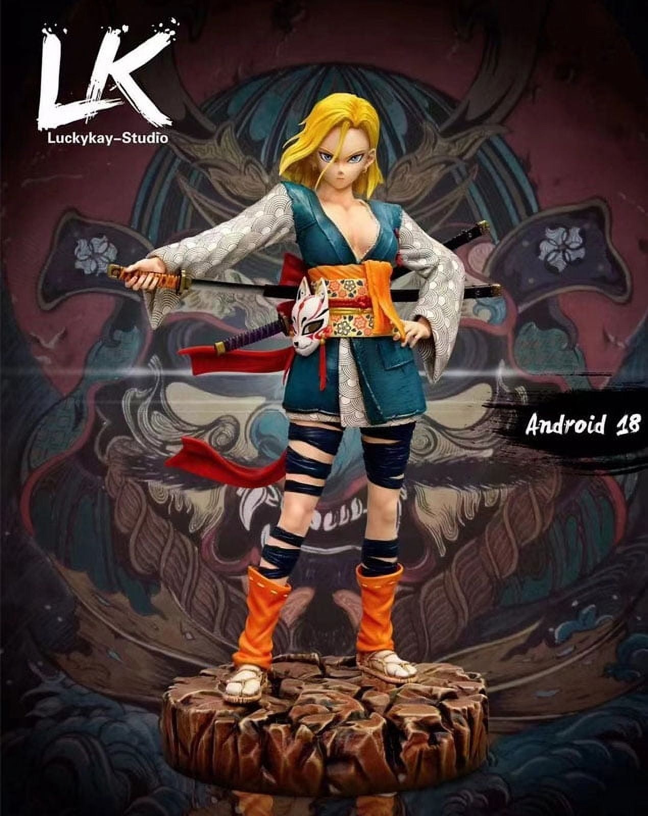 Gk Dragon Ball Anime Figure 34cm Samurai Son Goku Gohan Vegeta Figurine ...