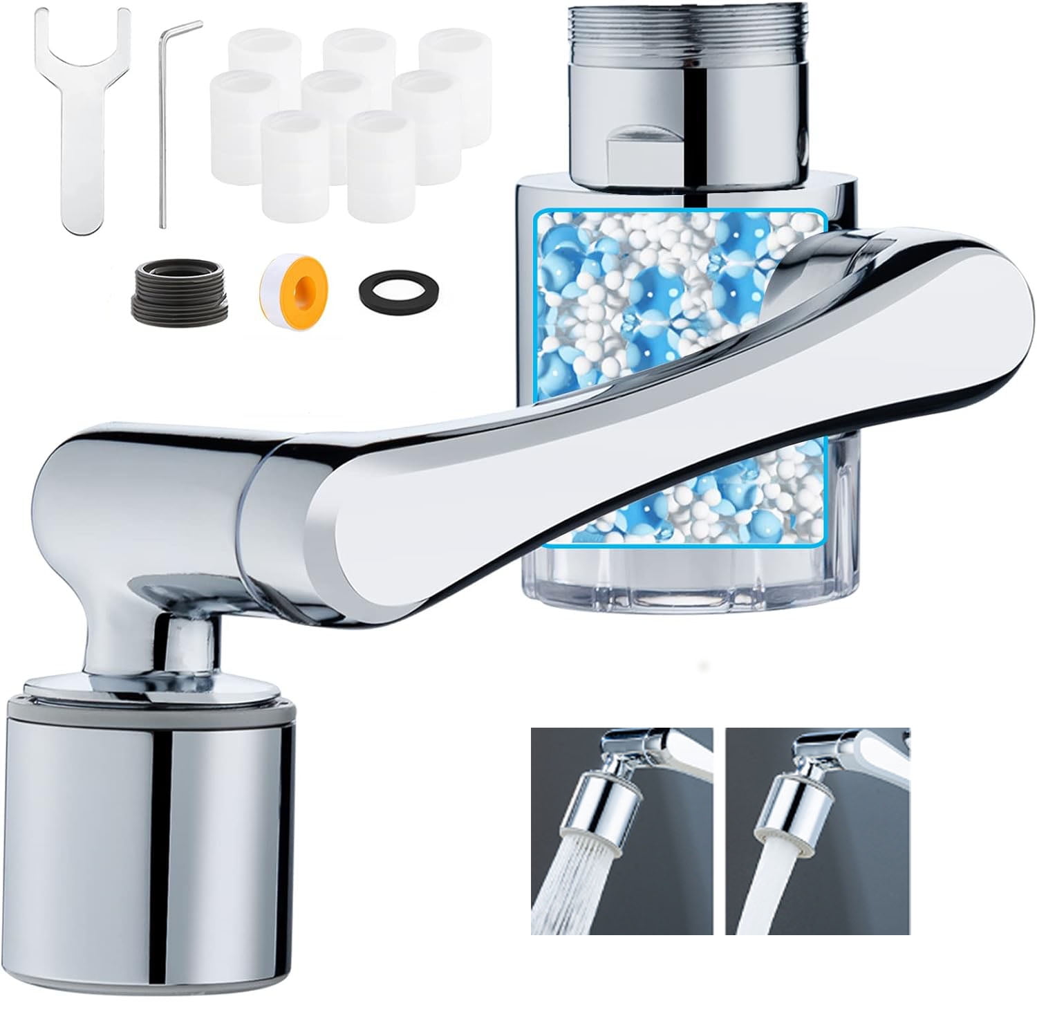 Gkcity Splash Filter Sink Faucet-Aerator - 8pcs Replace Water Purifier ...