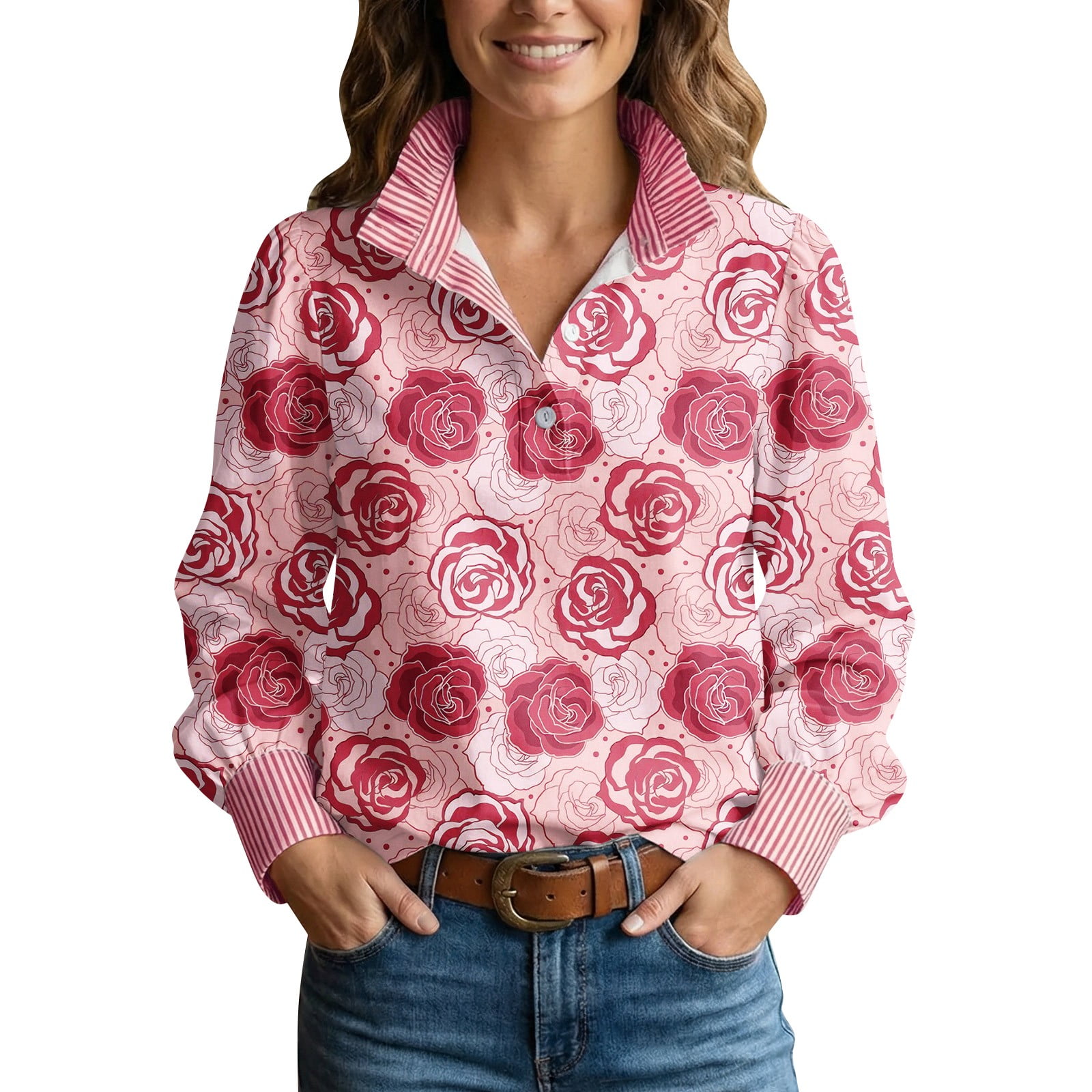 Gkeoshab 2026 New Women's Cute Print Blouse Themed Shirt Valentine's ...