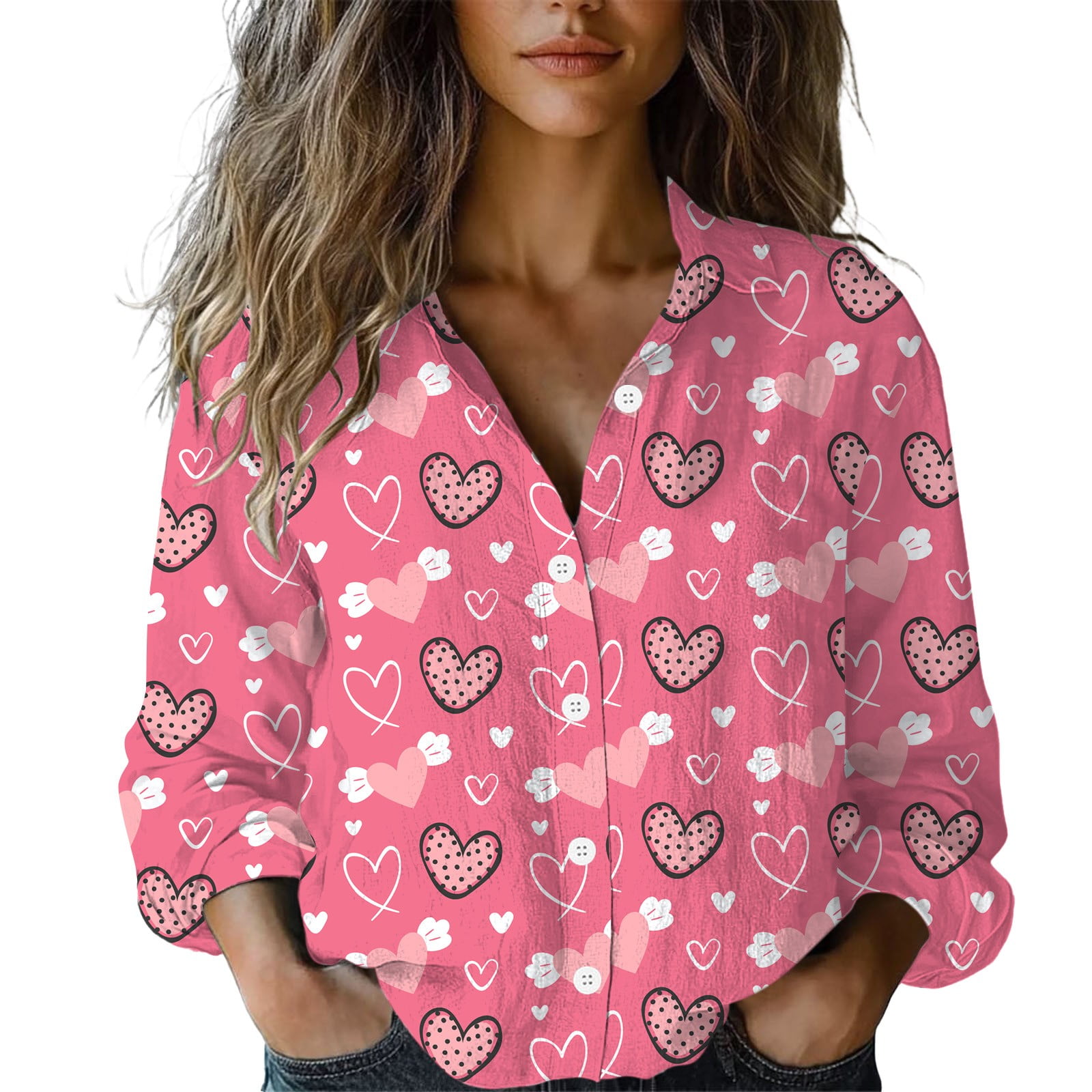 Gkeoshab 2026 New Women's Cute Print Blouse Themed Shirt Valentine's ...