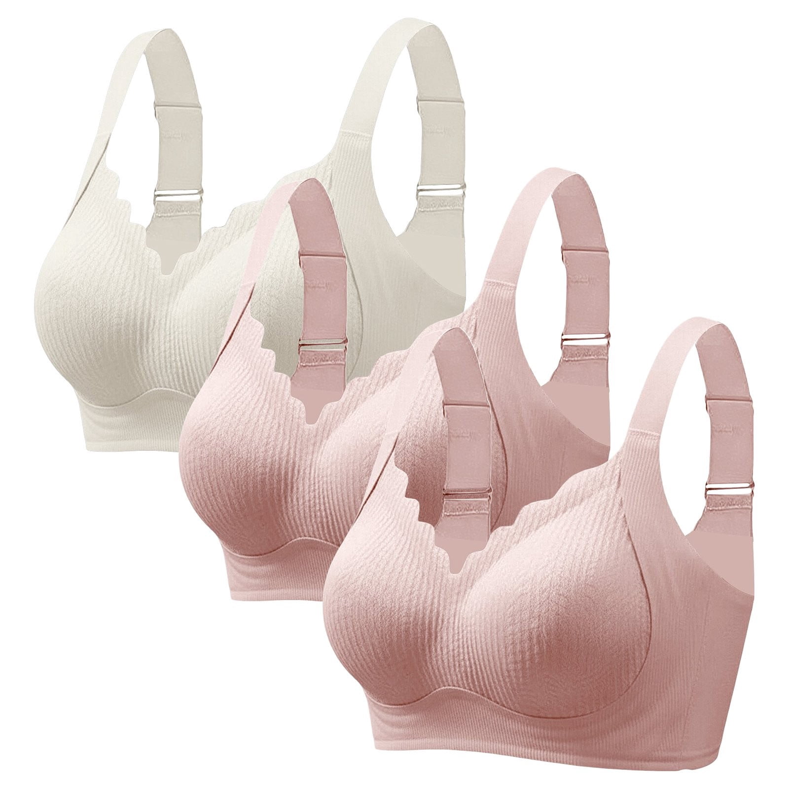 Gkeoshab Bras for Women 3PC Women's Relaxed Fit Plus Size Bra Casual ...