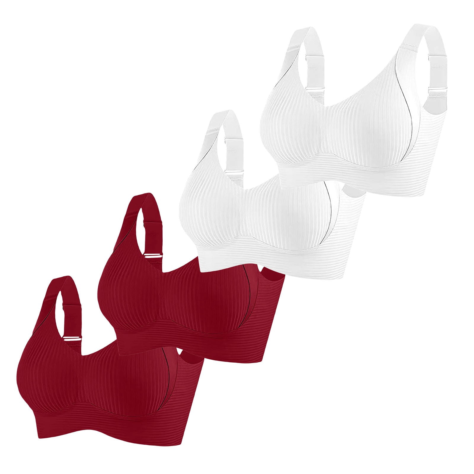 Gkeoshab Bras for Women 4PC Women's Seamless Comfort Support Bras Lift ...