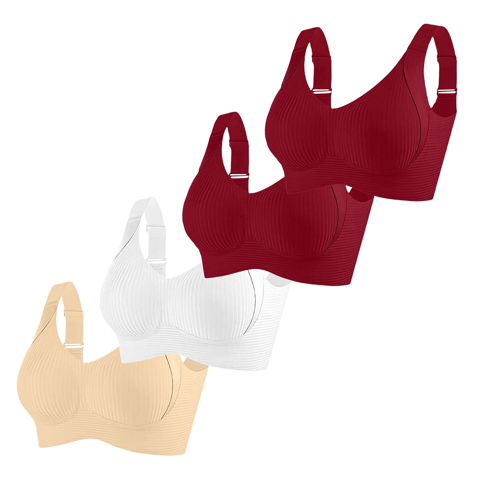 Gkeoshab Nursing Bras 4PC Women's Seamless Comfort Support Bras Lift ...