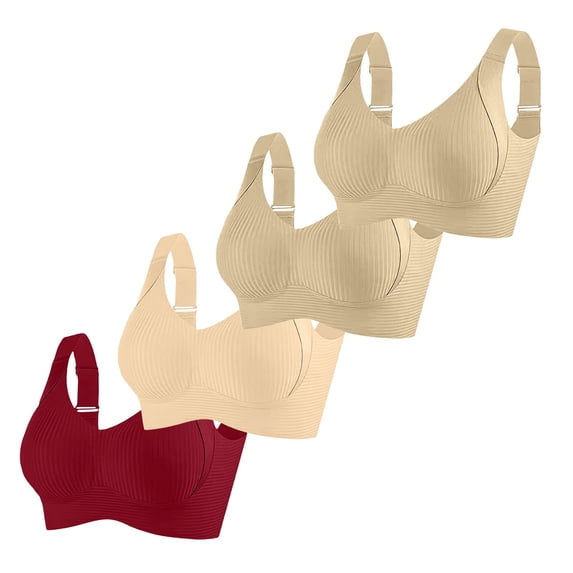 Gkeoshab Nursing Bras 4PC Women's Seamless Comfort Support Bras Lift ...