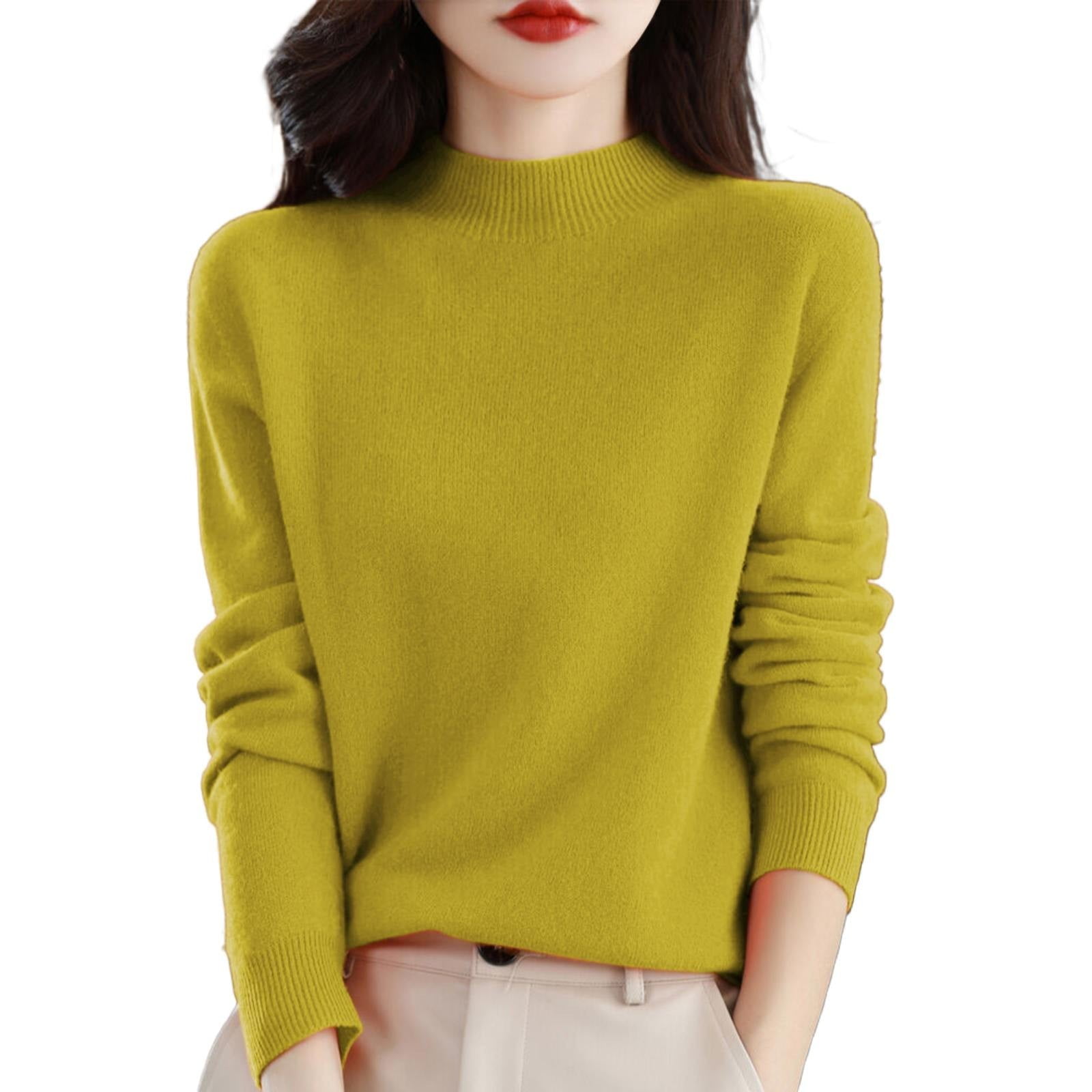 Gkeoshab Womens Tops Women's Half-Turtleneck Pullover Sweater Loose Fit ...