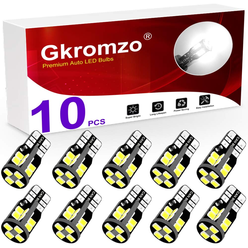 Gkromzo 10 Pcs T10 SSF20 912 921 194 Led Light Bulbs Super Bright ...