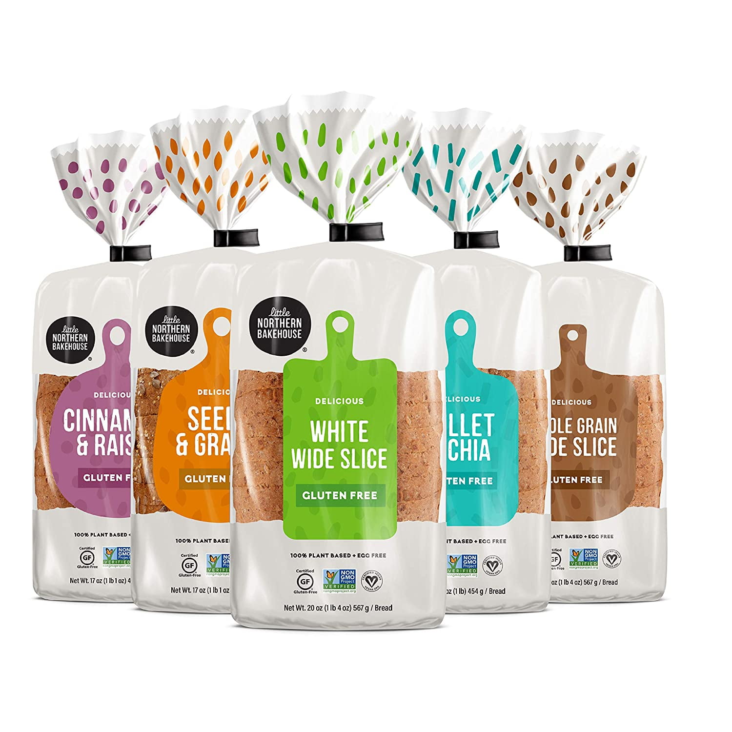 Gl Bread Variety Pack, Non-GMO and Allergy-Friendly Sliced Bread (5 ...