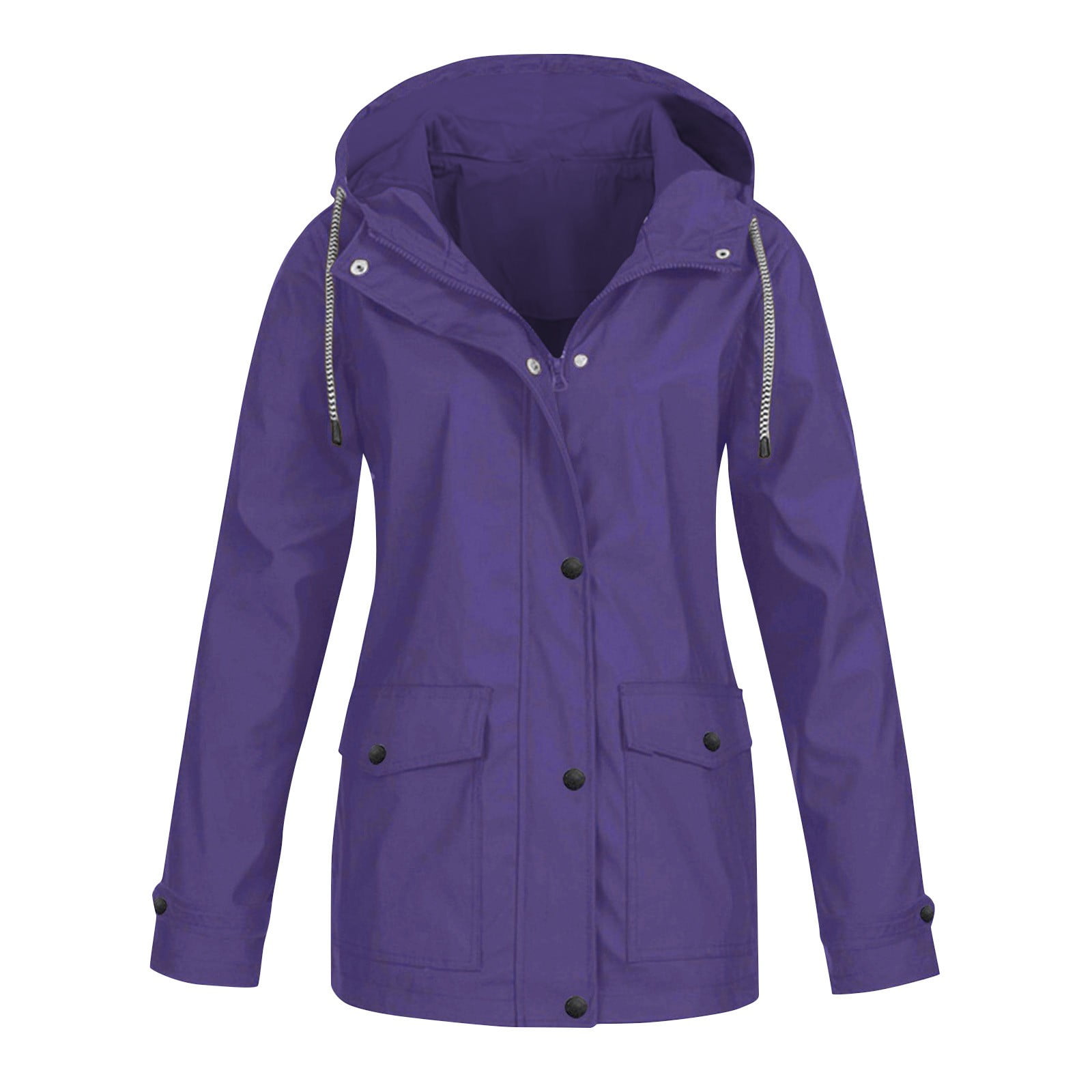 GlTpooo Rain Jackets for Women Waterproof Casual Hooded Raincoat Jacket ...