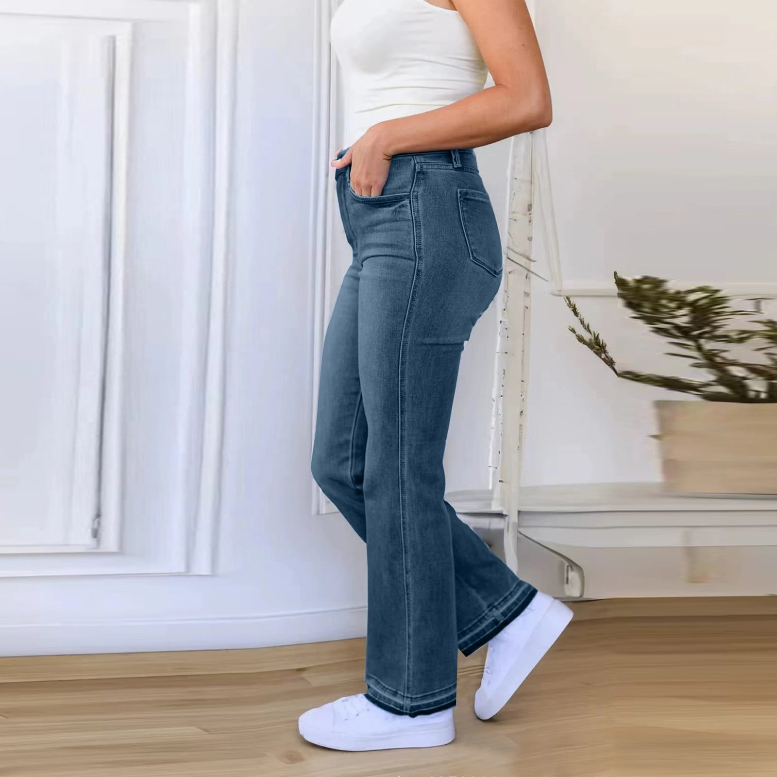 GlTpooo Womens Bootcut Jeans Women's Loose Fitting Denim Pants ...