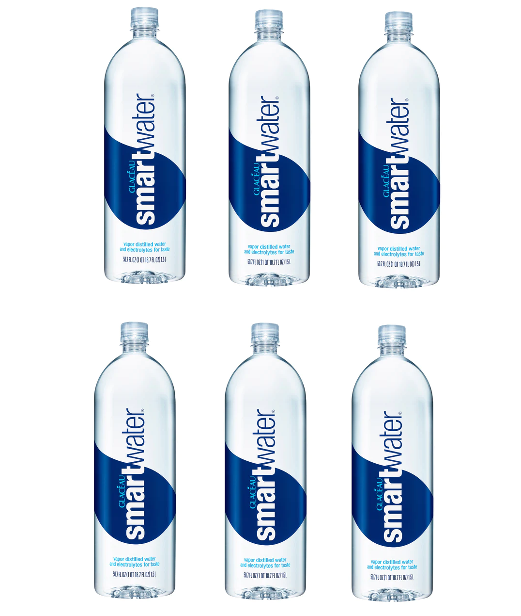 Glaceau Smartwater, 1.5 Liter 50.7 Fl Oz, Bottle (Pack of 6) - Walmart ...