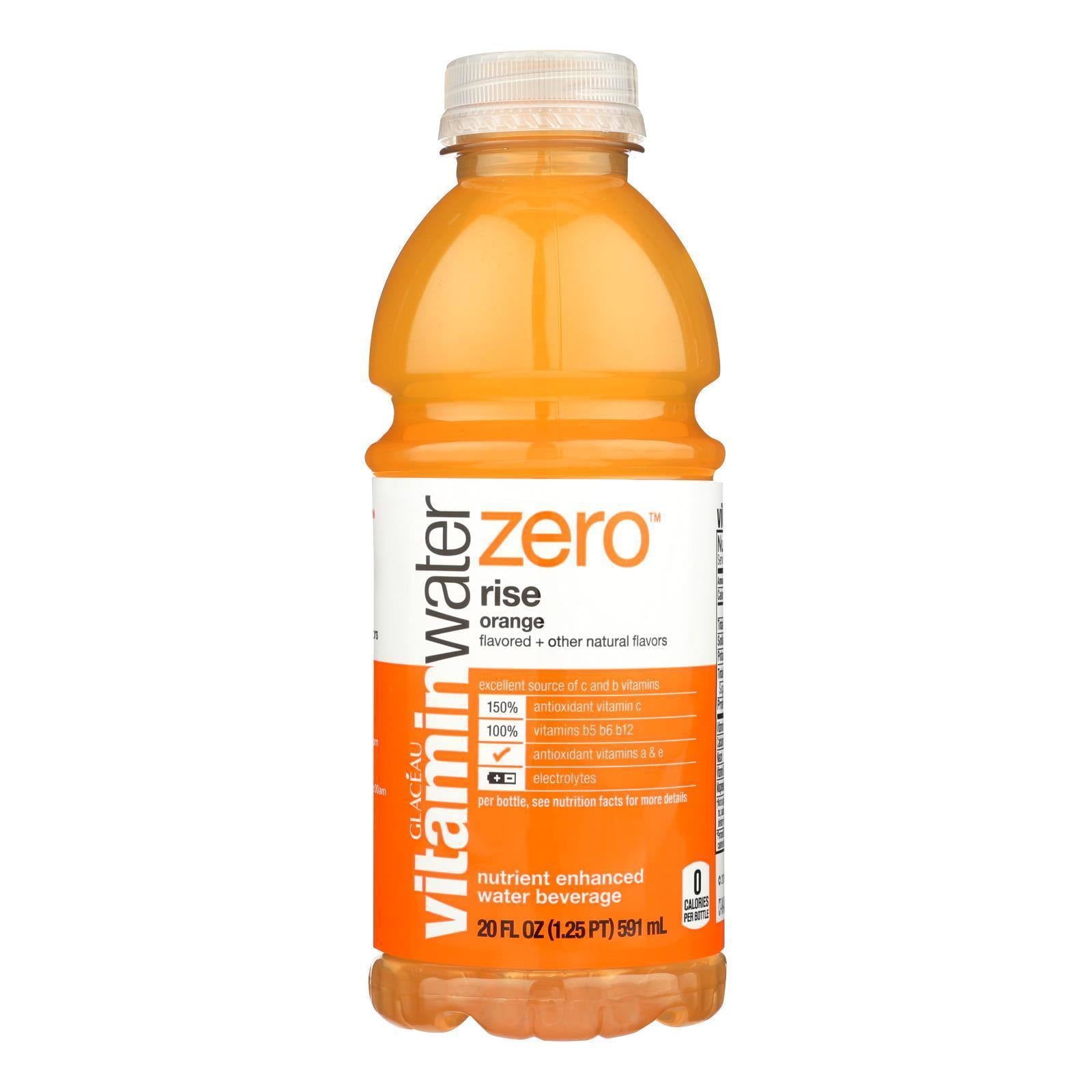 Glaceau Vitamin Water Zero, Rise Orange - Case of 12 - 20 FZ - Walmart.com