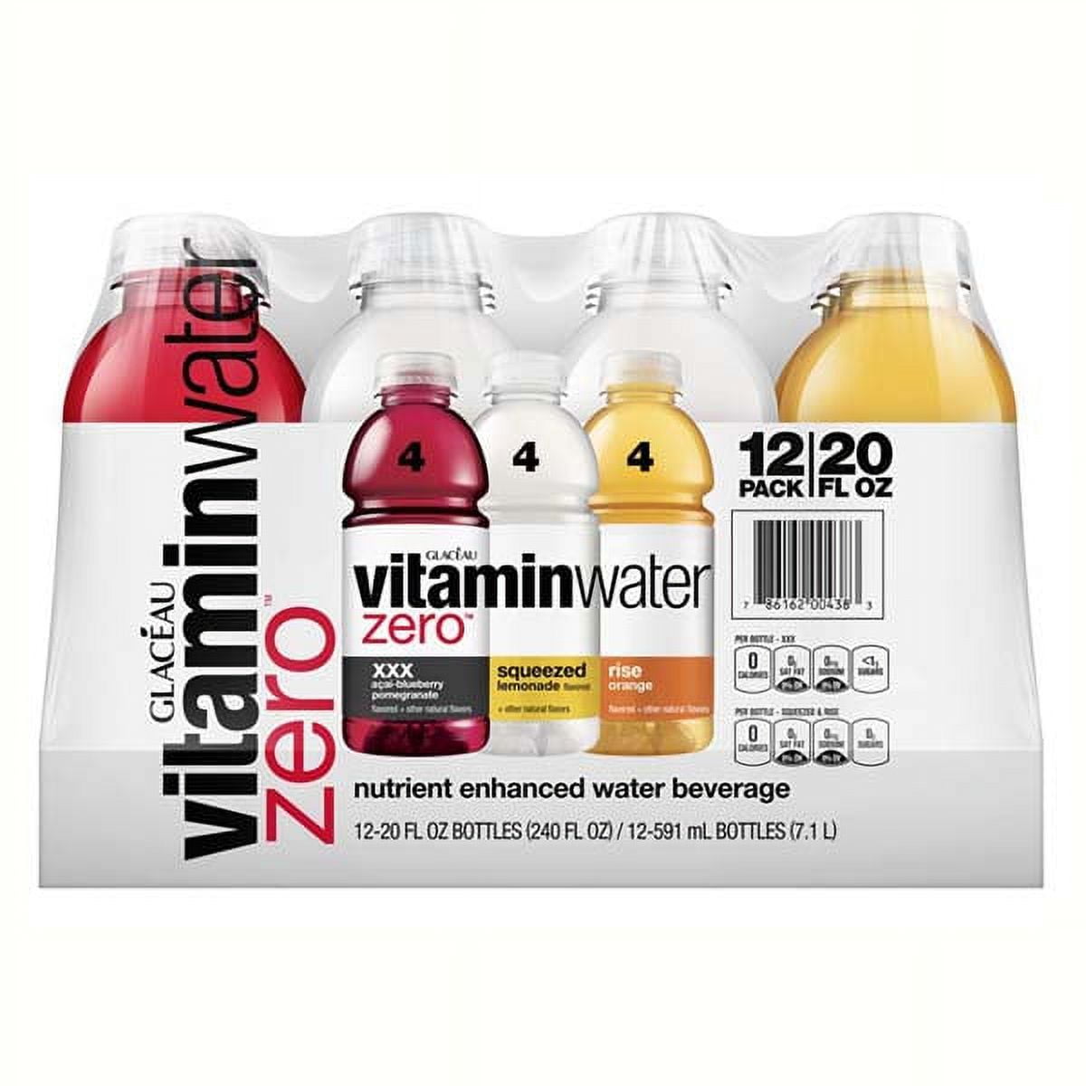 Glaceau Vitamin Zero Variety Pack 20 oz Plastic Bottles - Pack of 12 ...