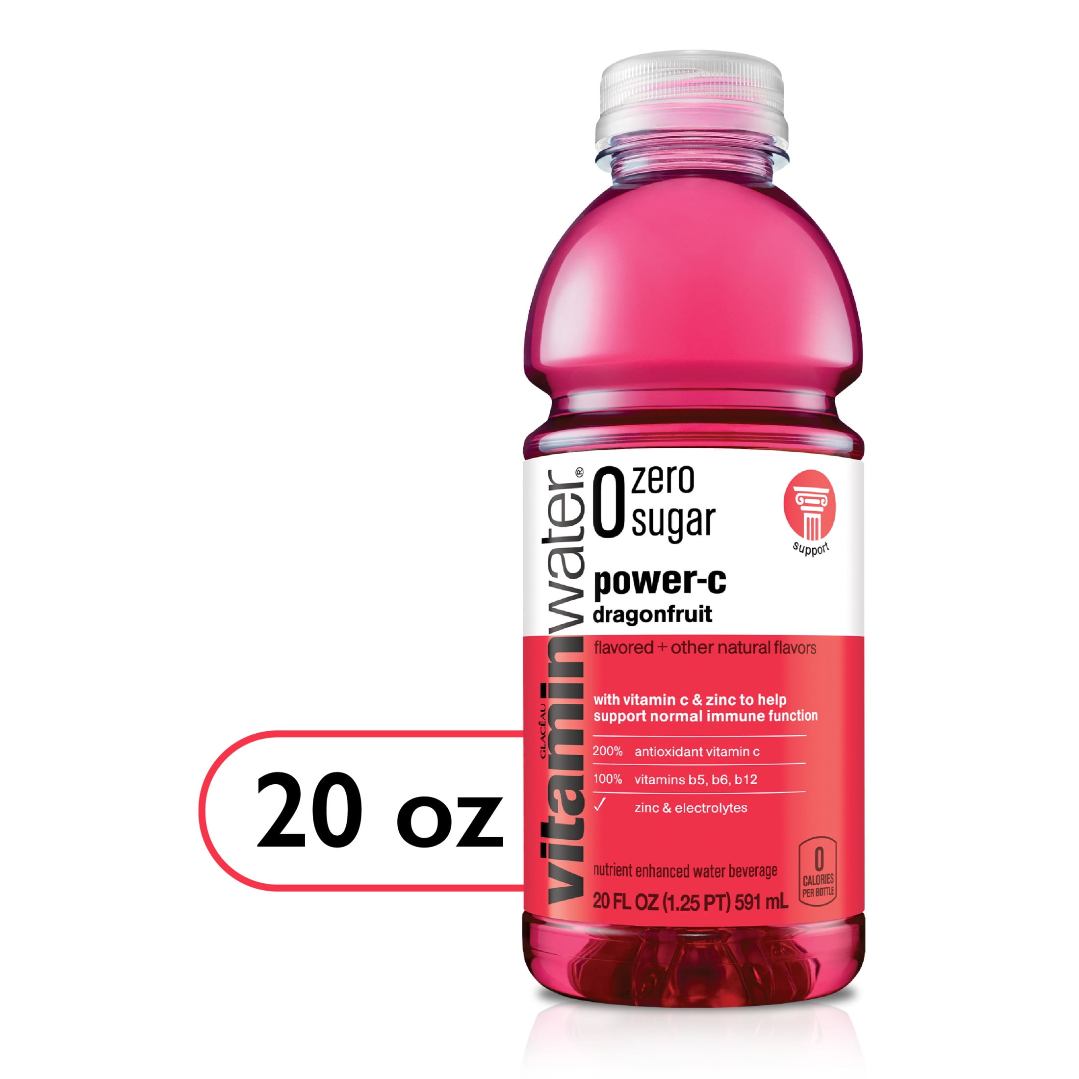 vitaminwater zero sugar power c electrolyte enhanced dragonfruit water ...