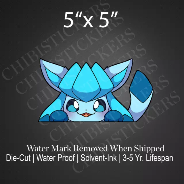 Glaceon Esepon Leafeon Eeve Pokemon Chibi Vinyl Sticker Waterproof ...