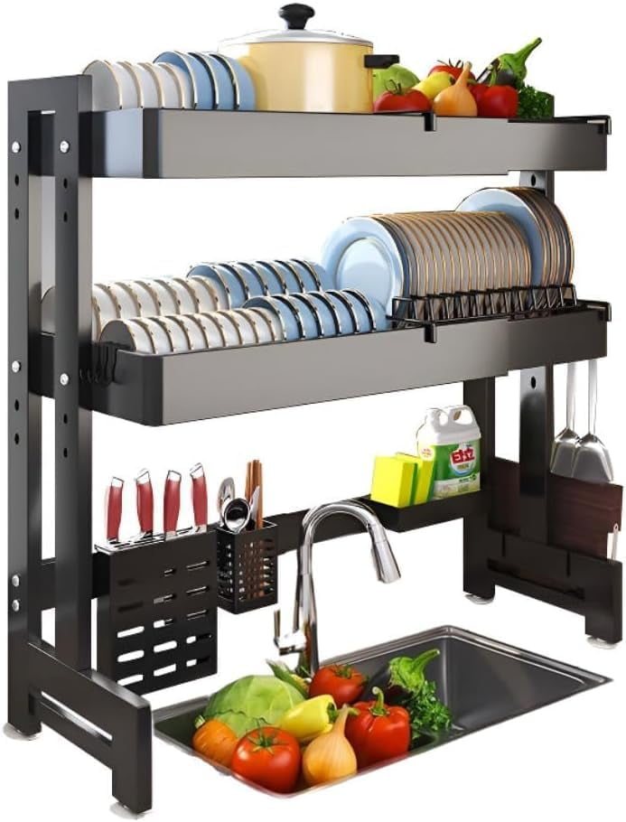 Glaceon Over Sink Dish Drainer 2Tier Adjustable Length 64100cm Large ...